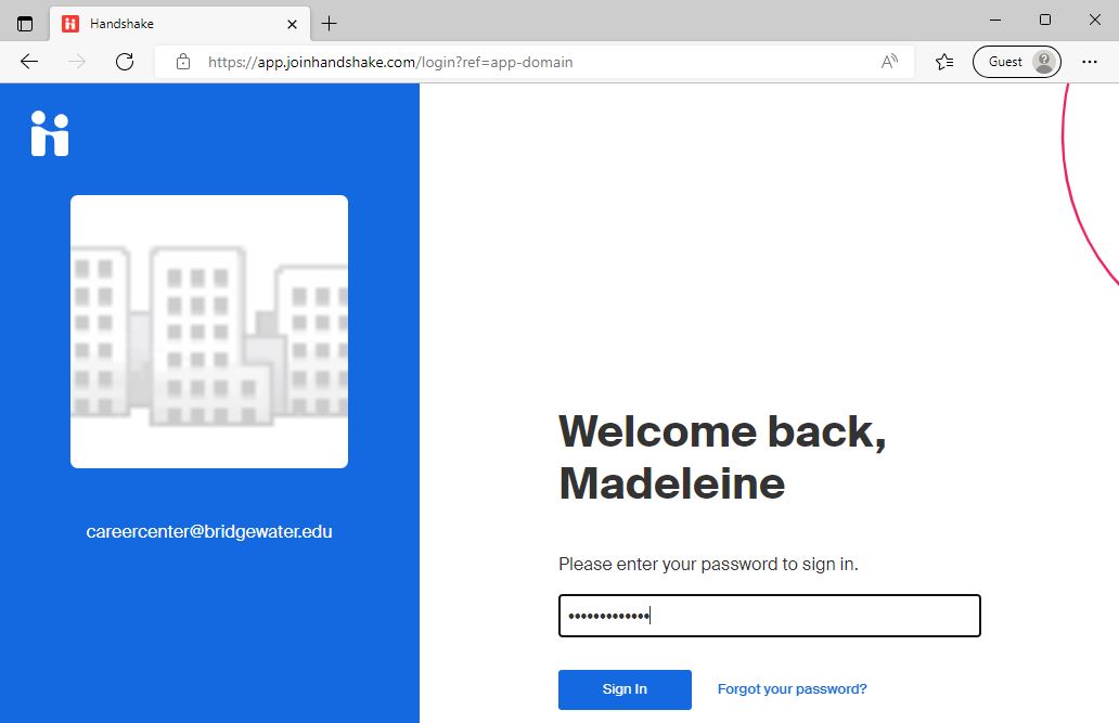 Log in to Handshake for Employees | Bridgewater College