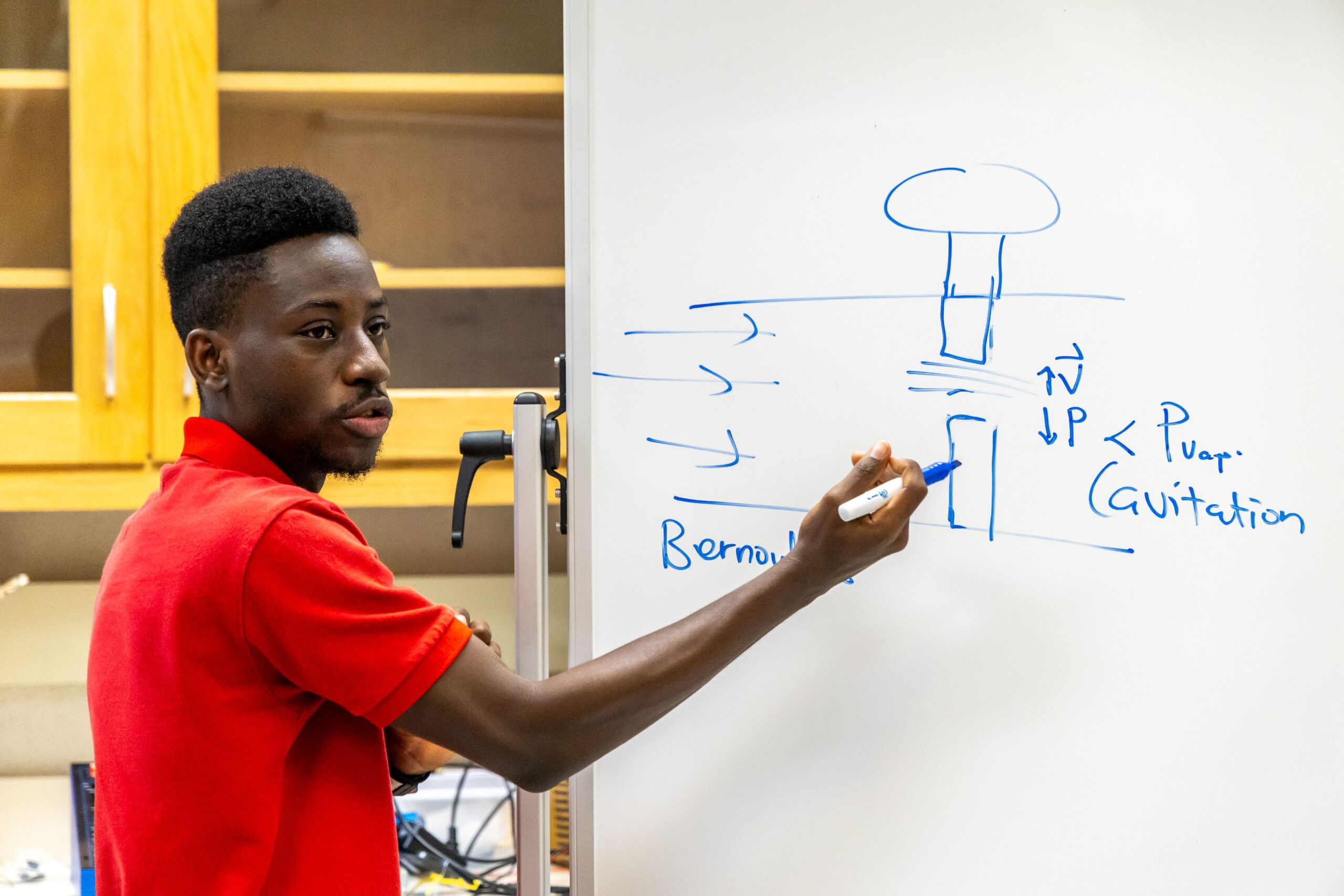 Engineering Student Studies Fluid Movement | Bridgewater College